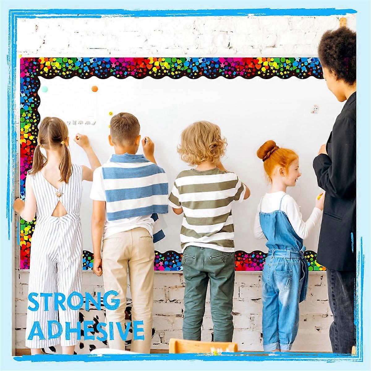 1 Roll 59 Feet Self Adhesive Bulletin Board Borders, Scalloped Confetti ...