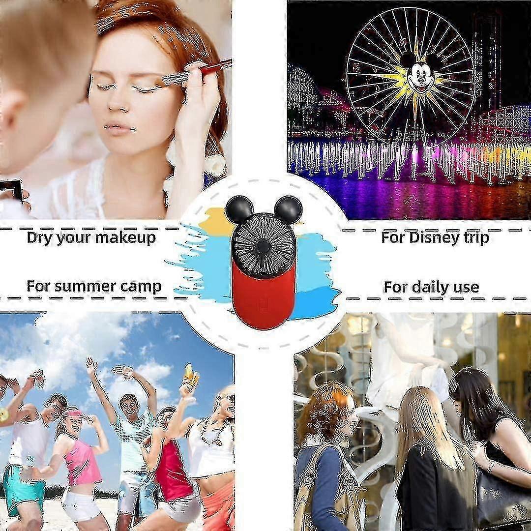 Cute Mickey Personal Mini Fan, Handheld Portable Usb Rechargeable Fan ...