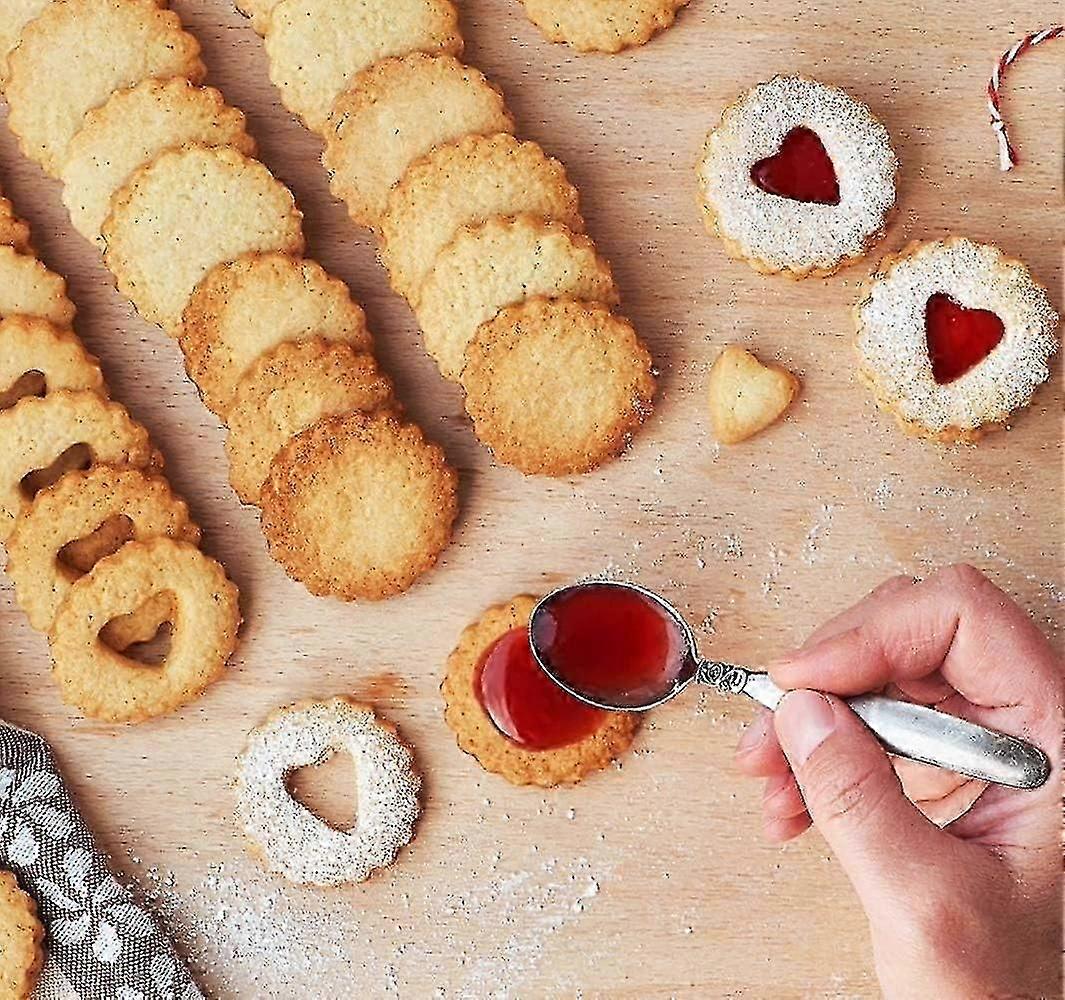 8-Pack Mini Linzer Cookie Cutters, Festive Biscuit Molds for Christmas ...