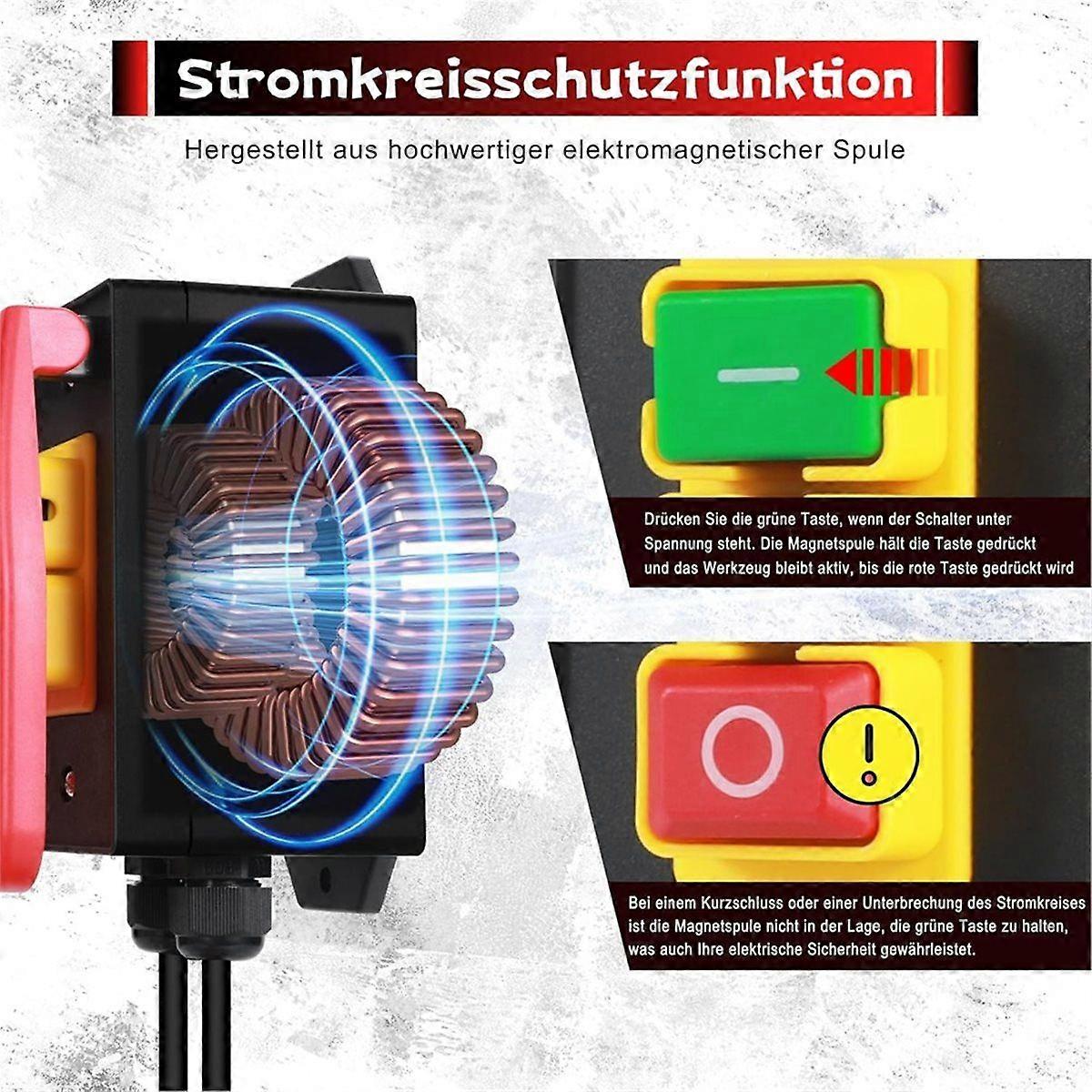 Single-Phase on/Off Switch 230V, Electromagnetic Push Button Switch for ...