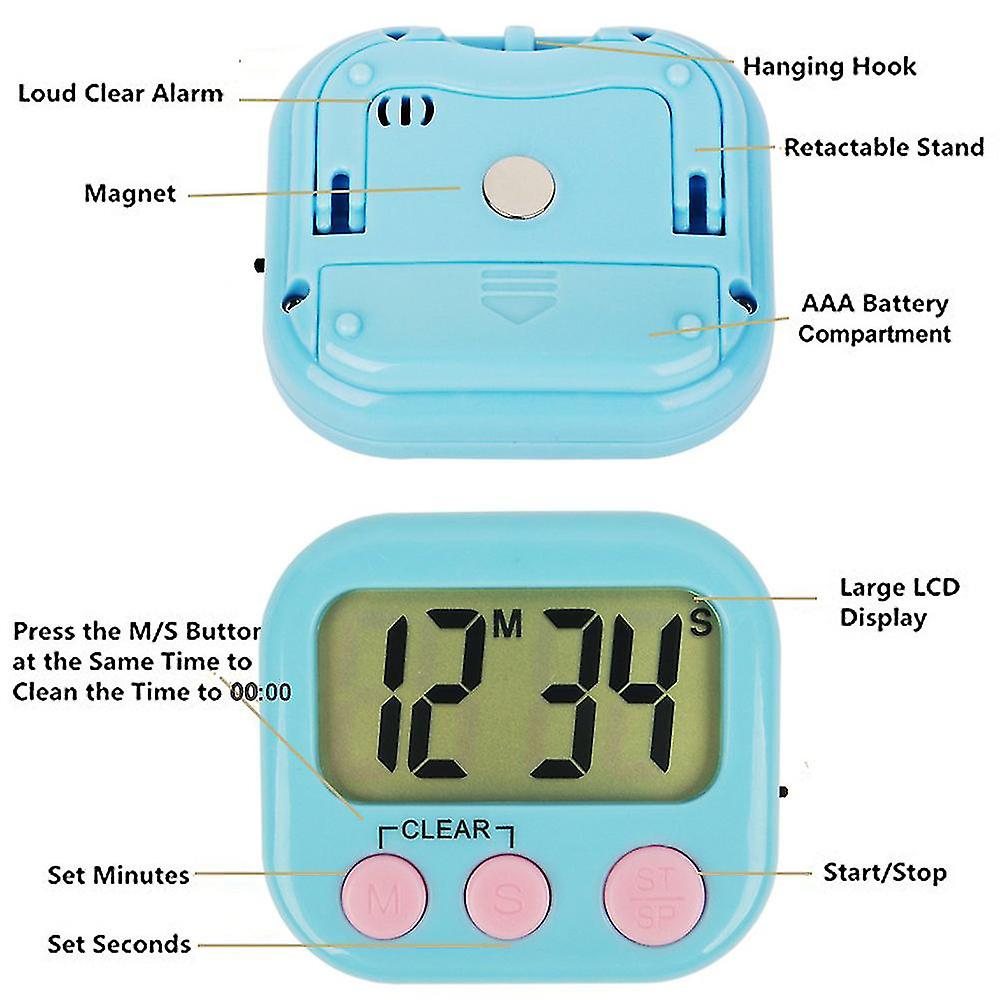 6 Pack Digital Timer For Teacher Small Timers For Kids Magnetic Back ...