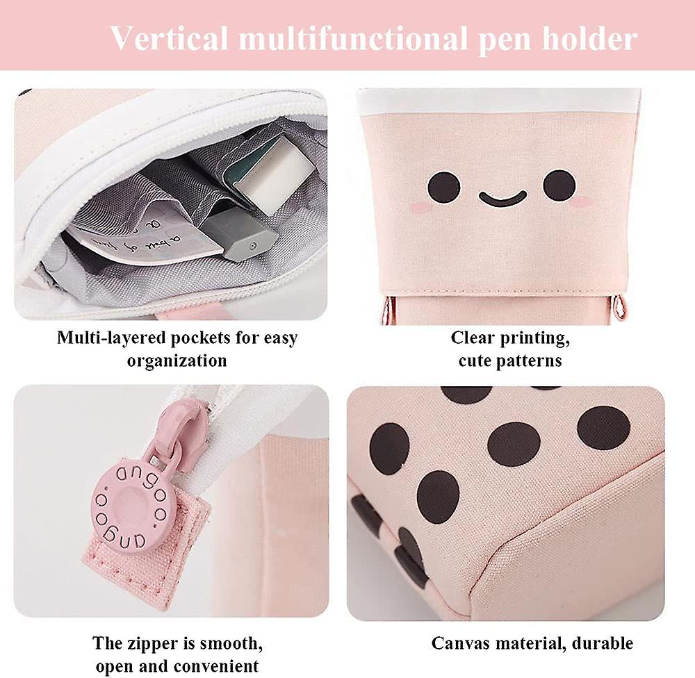 Boba Cute Standing Pencil Case For Kids, Pop Up Pencil Box Makeup Pouch ...