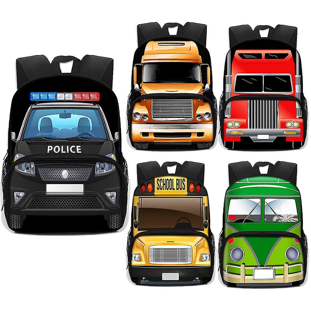 Cartoon School Bus Excavator Truck Backpack for Boy Girl Car Rucksack ...