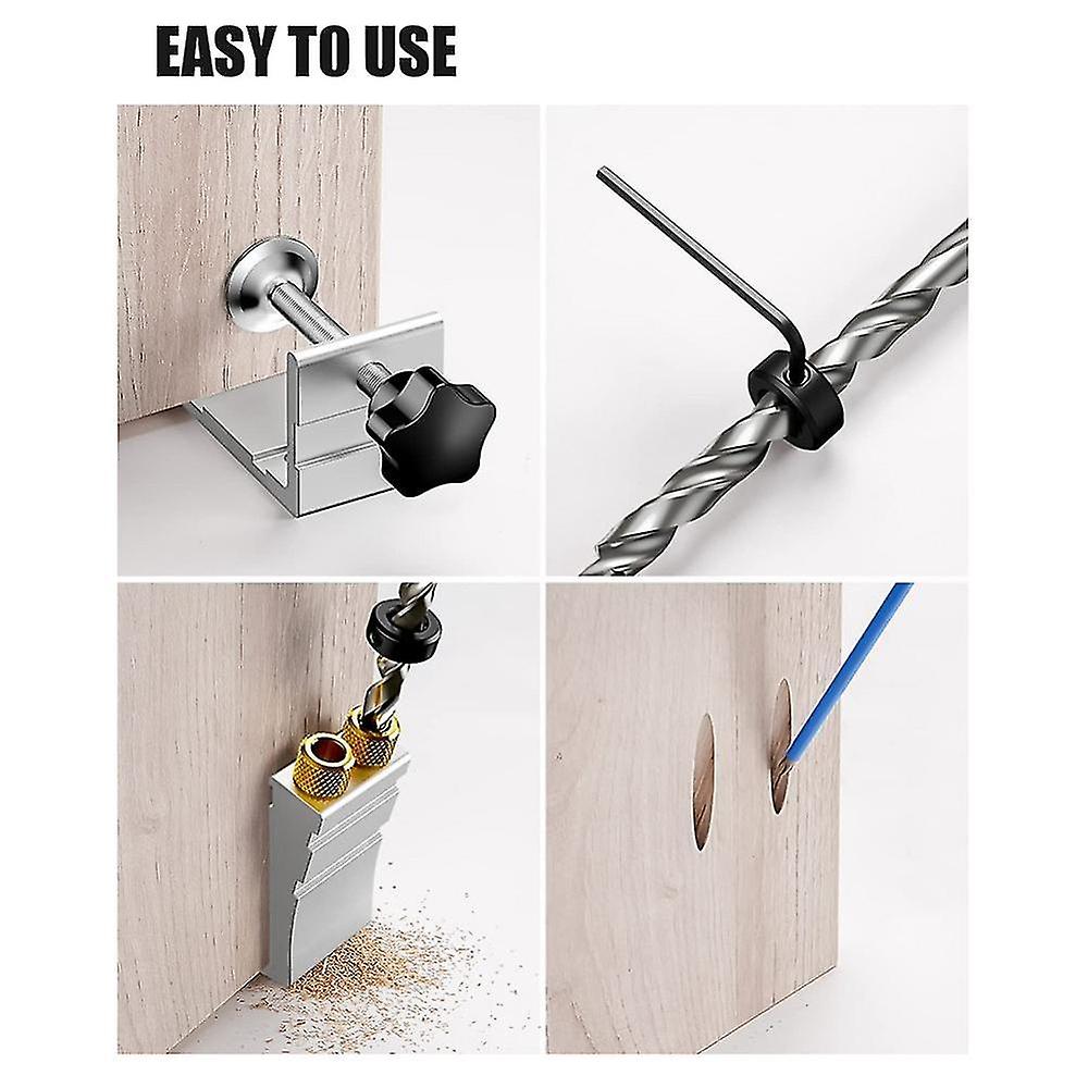 Pocket Hole Jig Kit, Pocket Hole Drill Guide Jig Set For 15 Angled ...