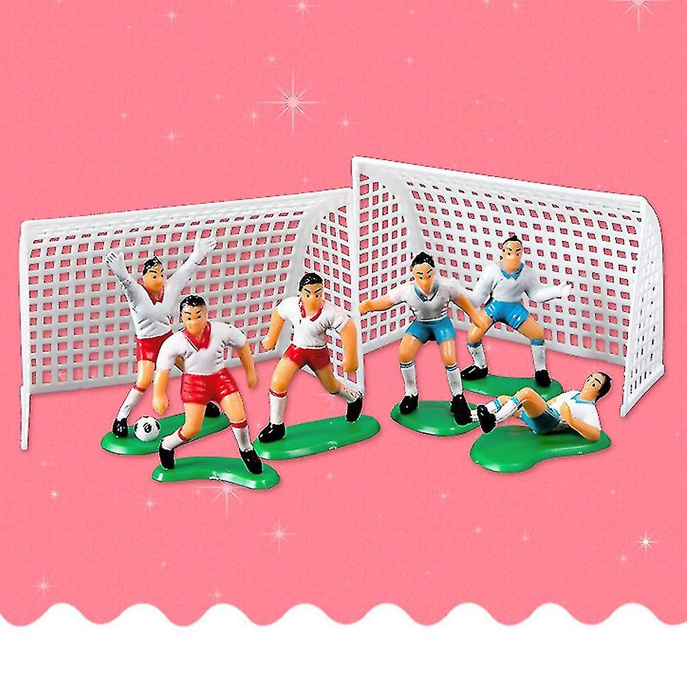Mini Soccer Player Figures Football Goal Post Model Railway Scenery ...