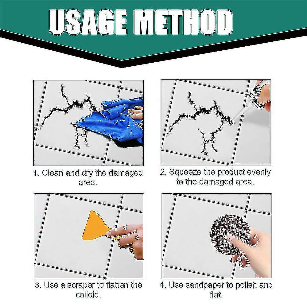 100ml Tile Repair Paste Crack Repair Ceramic Tile Quick Drying Adhesive ...