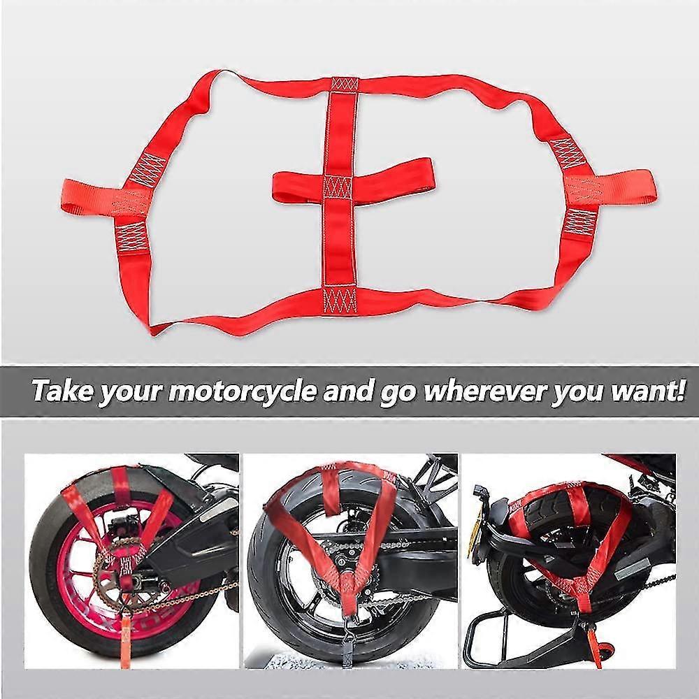 Universal Motorcycle Rear Wheel Tie-down Strap, Transportation Bundle ...