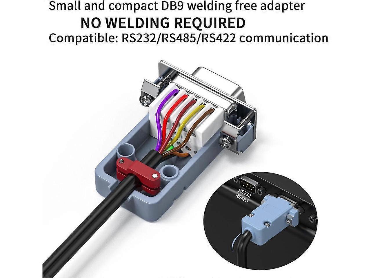 2 Pack DB9 Male+Femal Breakout Serial Adapters,Solderless RS232/RS485 ...