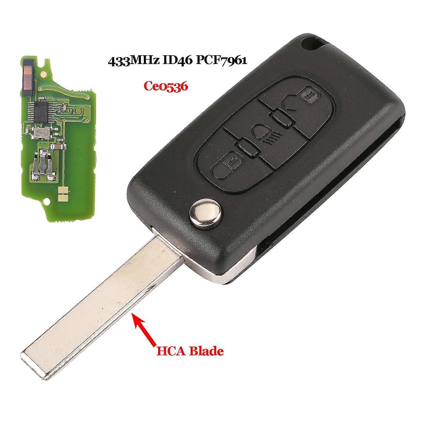 433mhz Id46 For Citroen C2 C3 C4 C5 C6 C8 3 Buttons Light Flip Remote ...