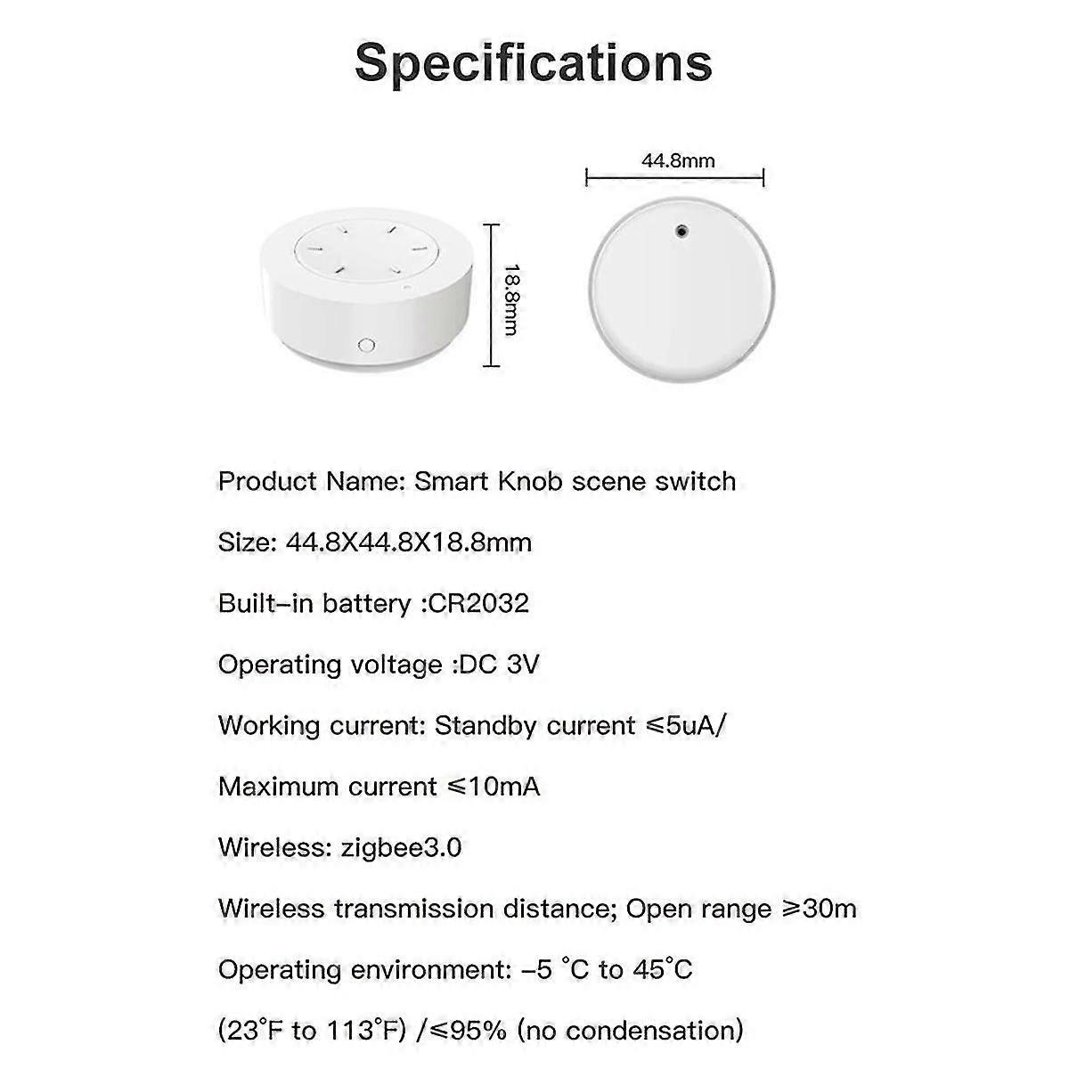Tuya Zigbee Smart Knob Button Scene Switch Wireless Random Sticker ...