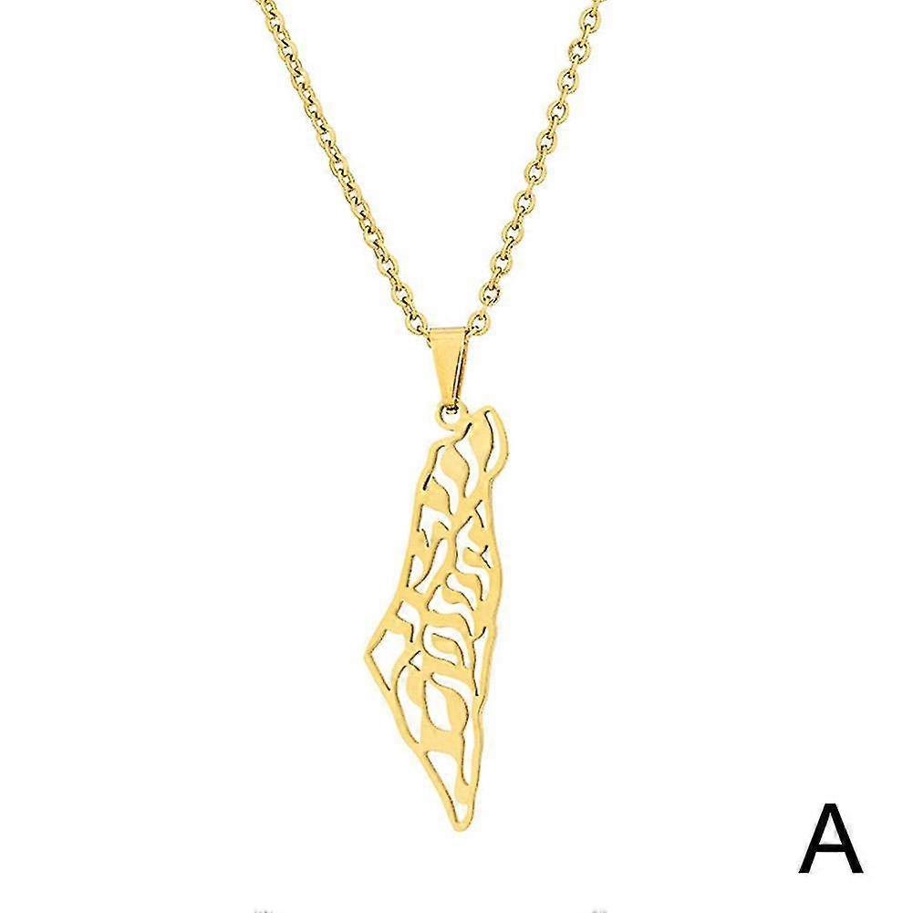 Palestine Flag Map Necklace In Silver Gold Plated 50cm Chain Arabic ...