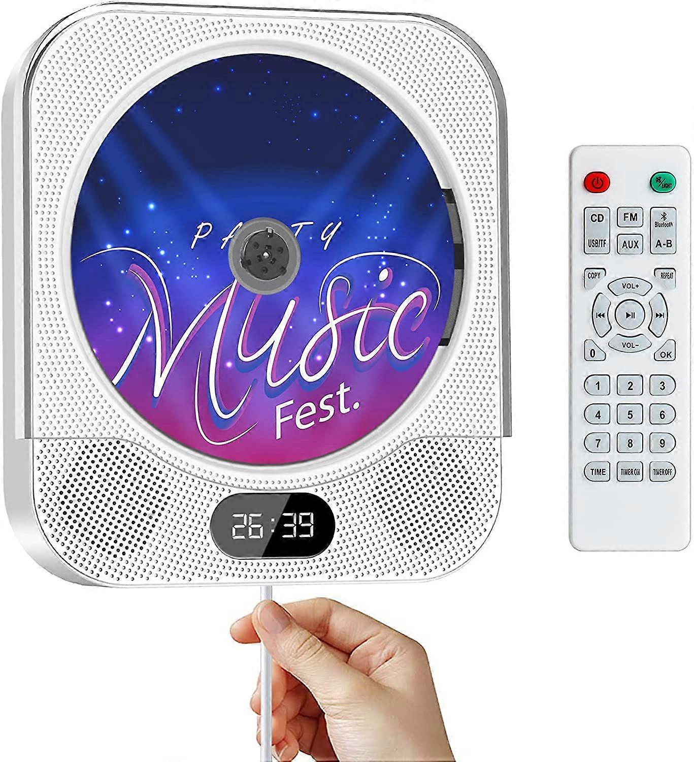 Portable CD Player with Bluetooth, Wall Mounted CD Player Home Audio ...
