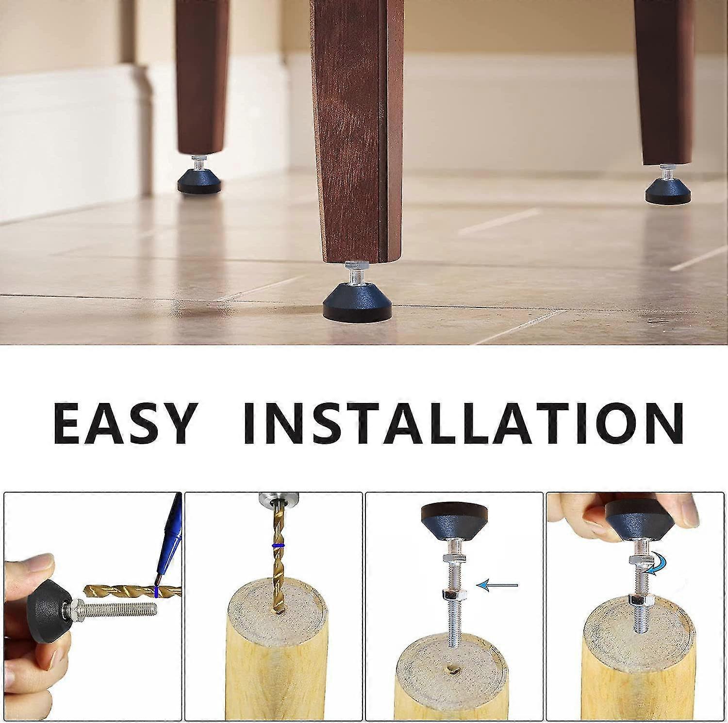 8 Pieces Of Upgrade 40*m8, Adjustable Furniture Feet, Stainless Steel ...