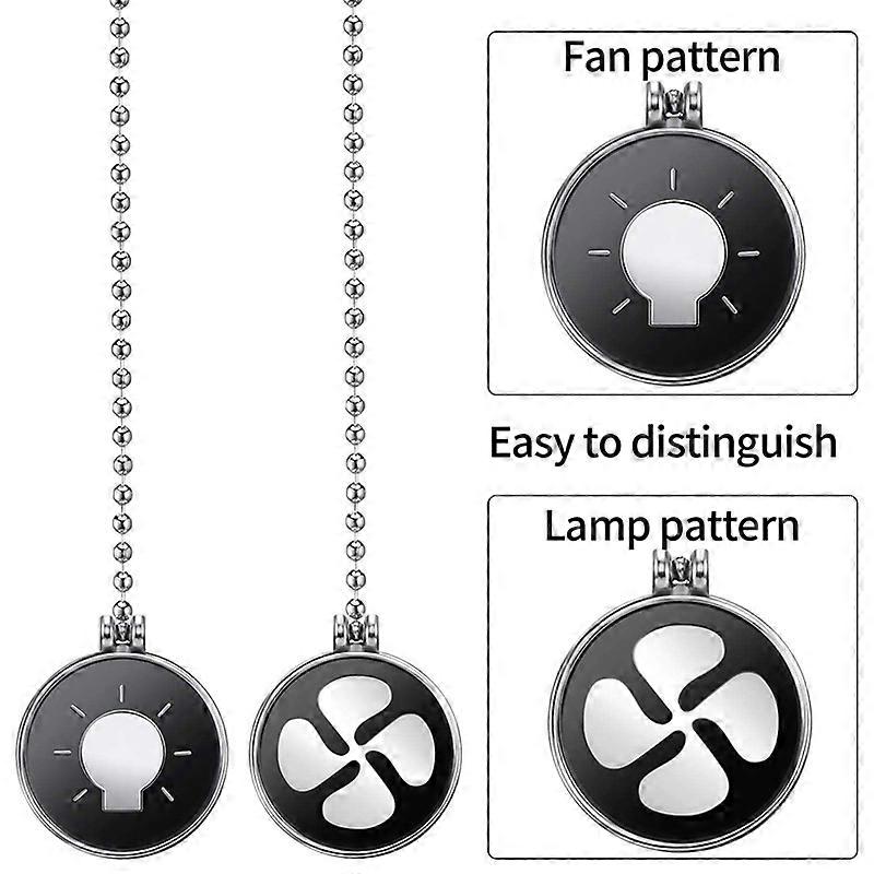 Ceiling Fan Pull Chain Set, 4Pcs Light Bulb and Fan Pattern Pull Chain ...
