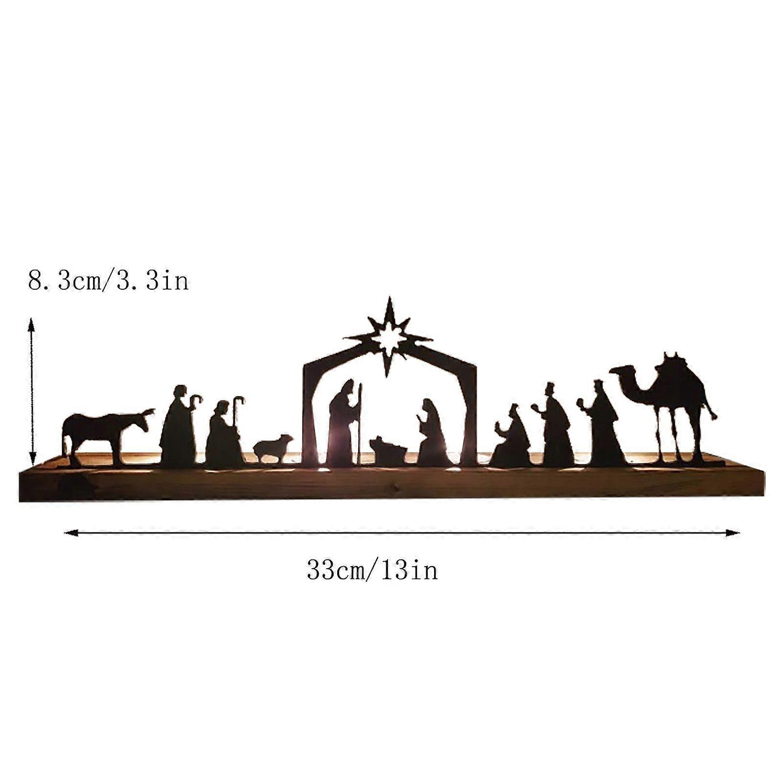 Nativity Scene Nativity Sets For Christmas Indoor Black Metal Nativity ...