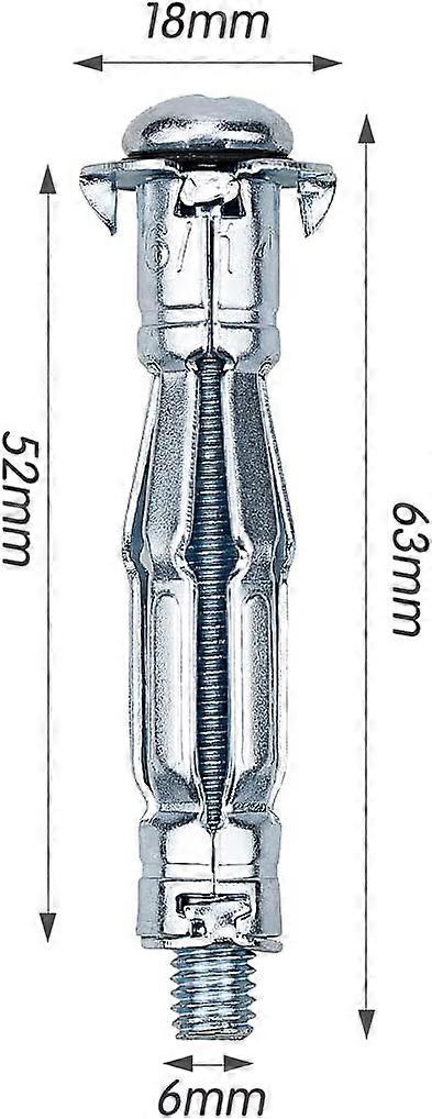 20 Pcs M6*50MM Hollow Body Metal Anchors Expansion Metal Anchor Expansion Anchor Screw Metal ...