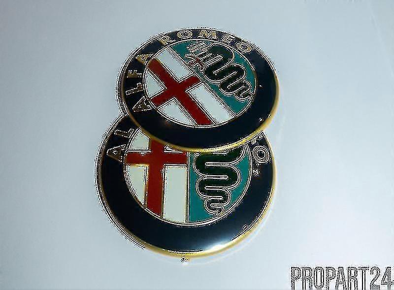 2 X 74mm Alfa Romeo Badge Gt 147 159 Brera Mito Giulietta Giulia Hood ...