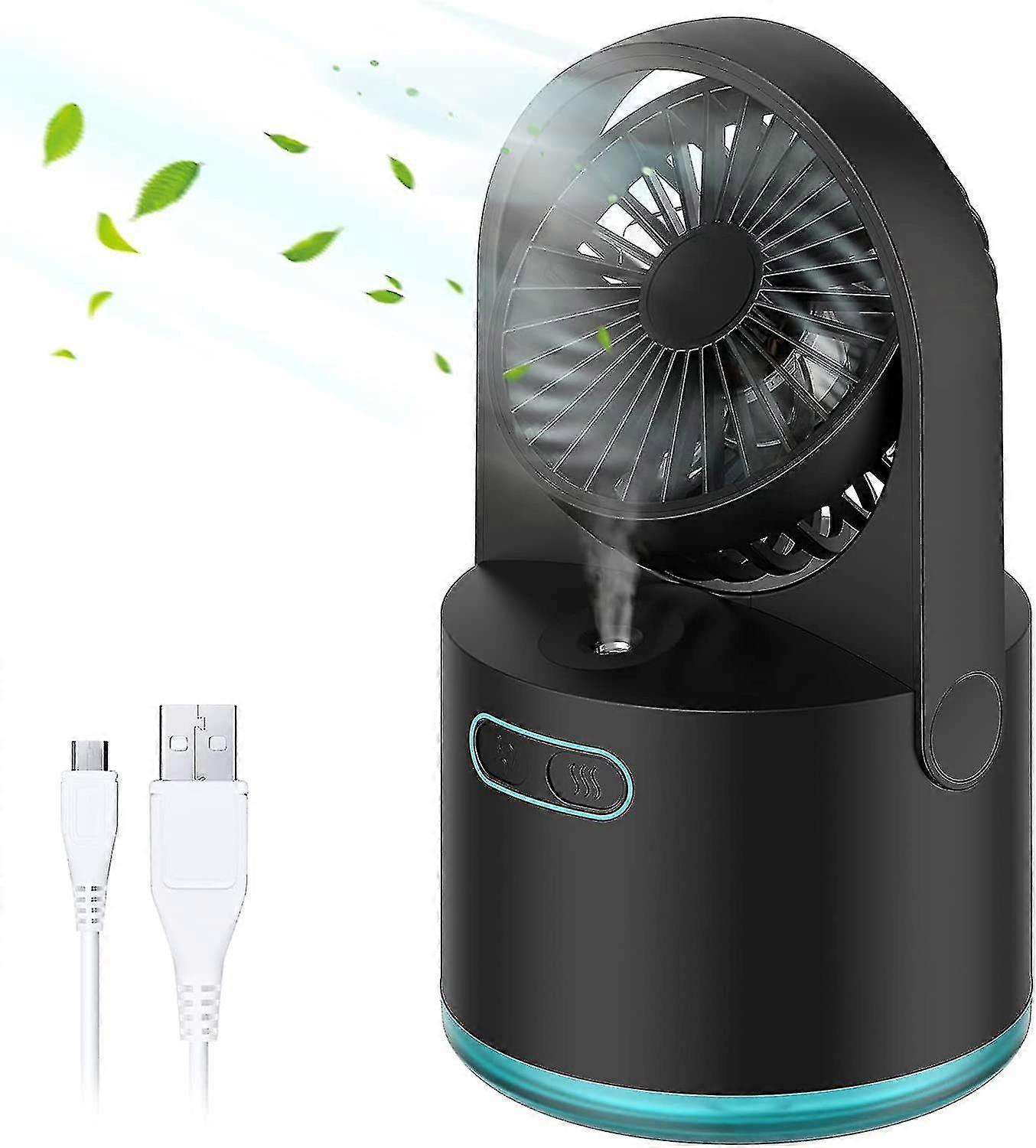 Portable Misting Fan, Rechargeable Cooling Mister Fan With 7 Color ...