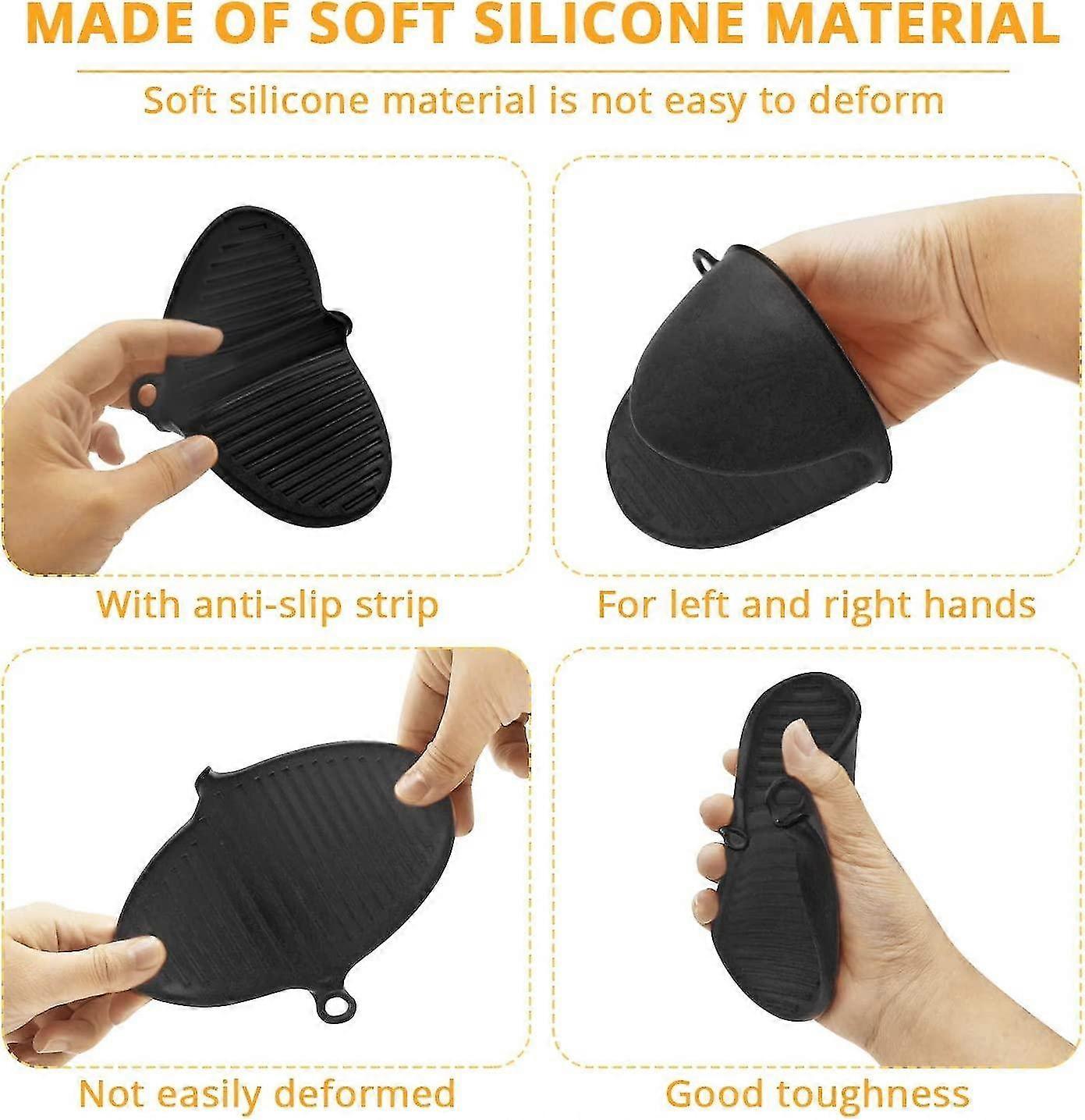 Silicone Cooking Pinch Grips Oven Mitts, Finger Protector Pot Holder ...