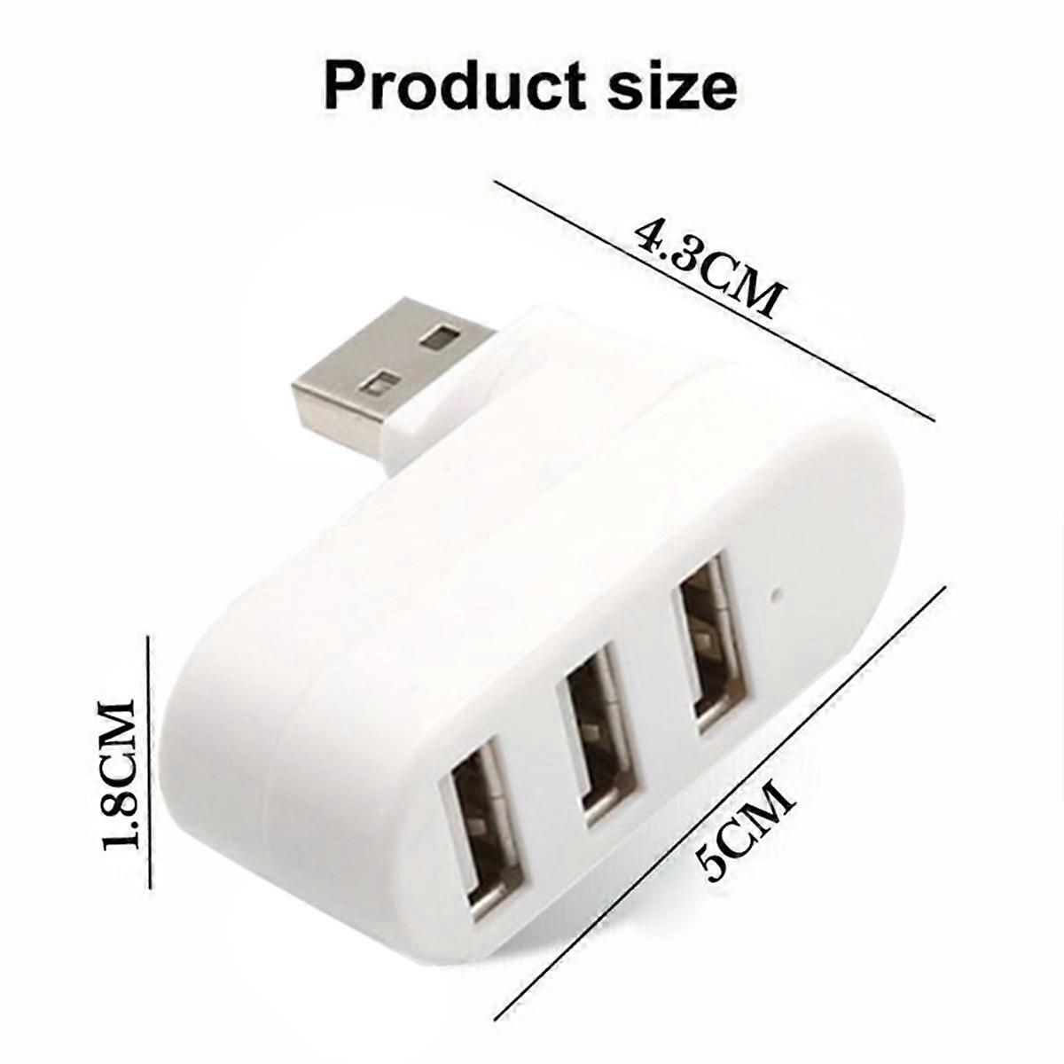 3 Port USB 2.0 Hub USB Port Splitter USB 2.0 Expander 90-180 Degree ...