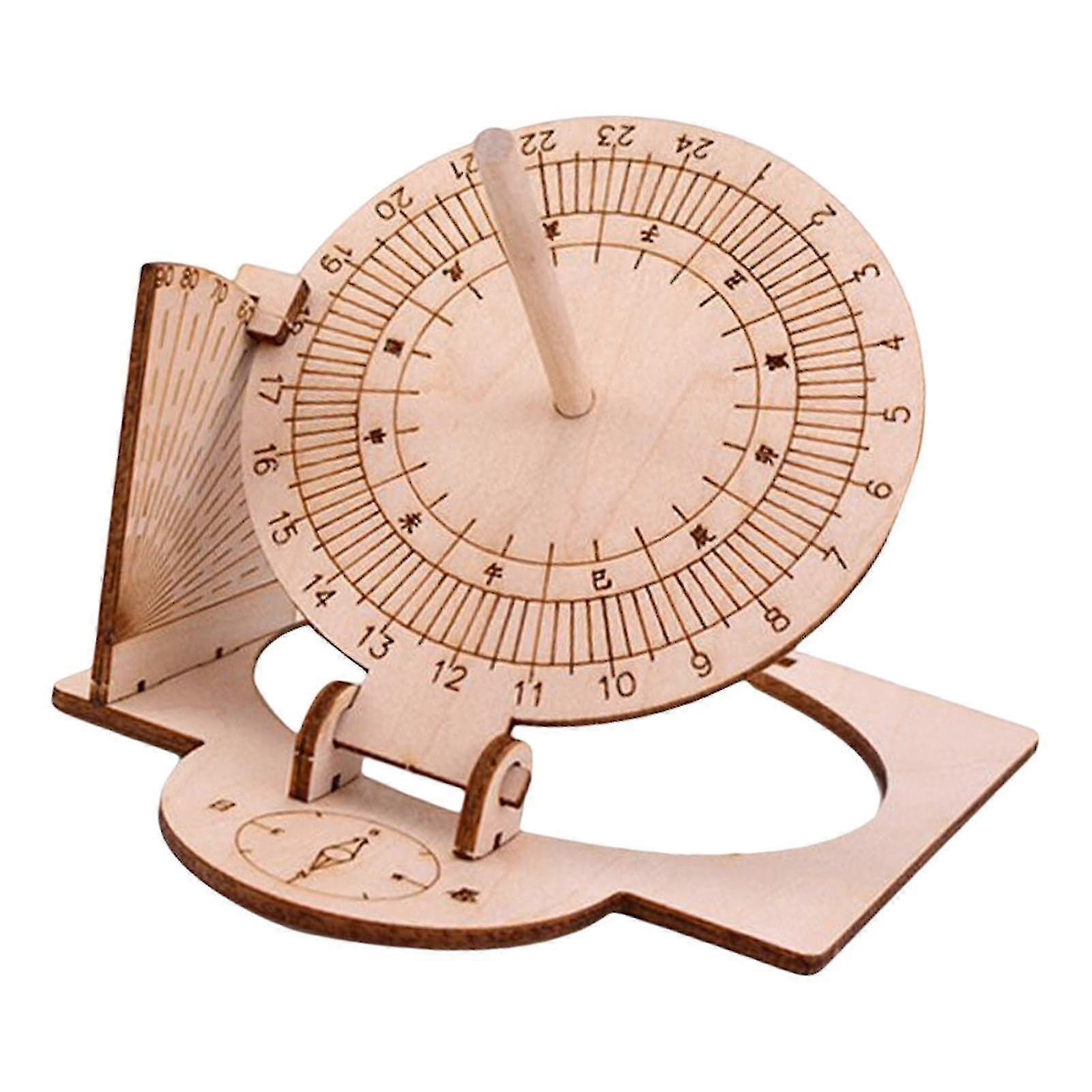 Equatorial Sundial Clock Diy Wooden Building Kit Teaching Clock Easily ...