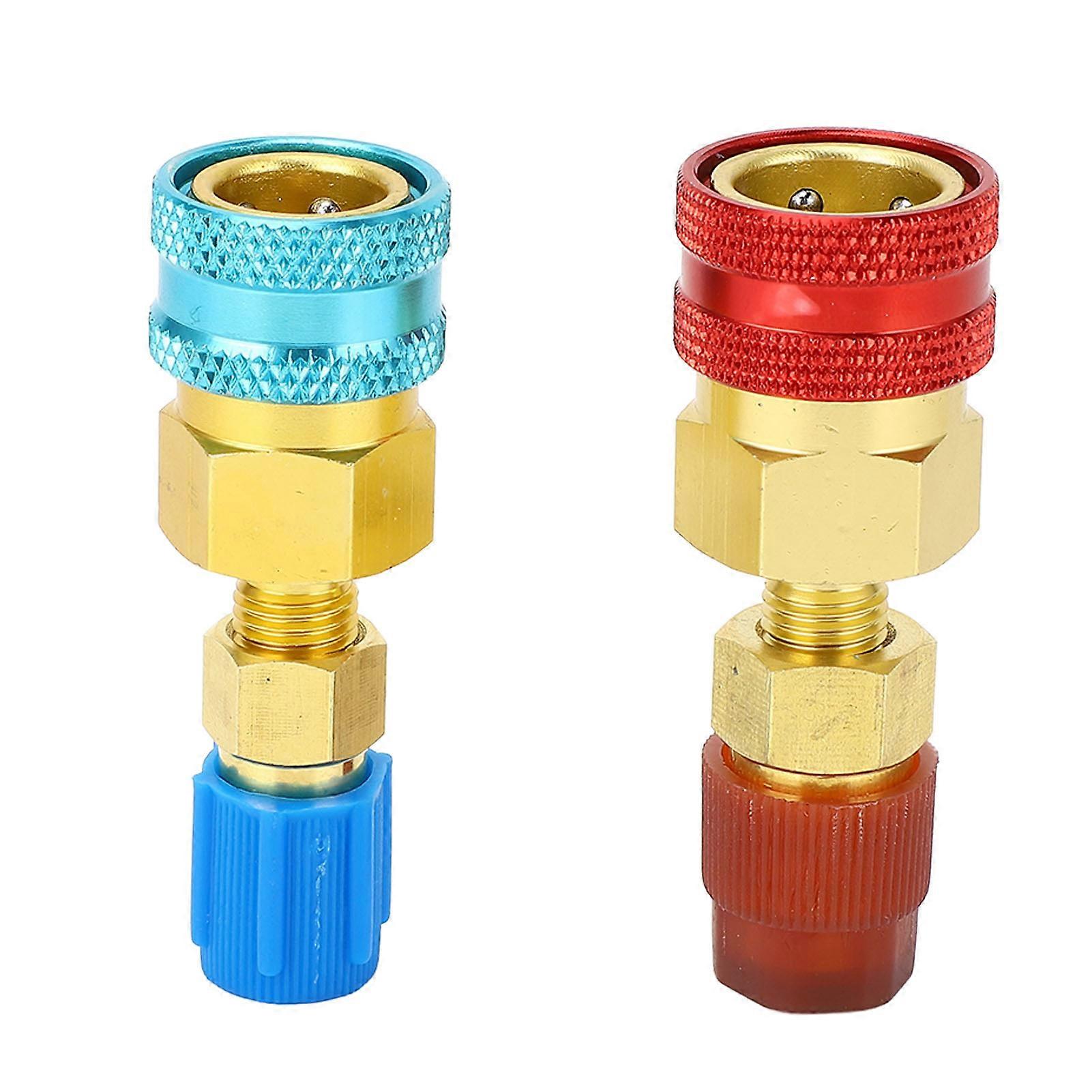 R1234yf Quick Couplers Kit Brass R1234YF to R134A Quick Coupler Adapter ...