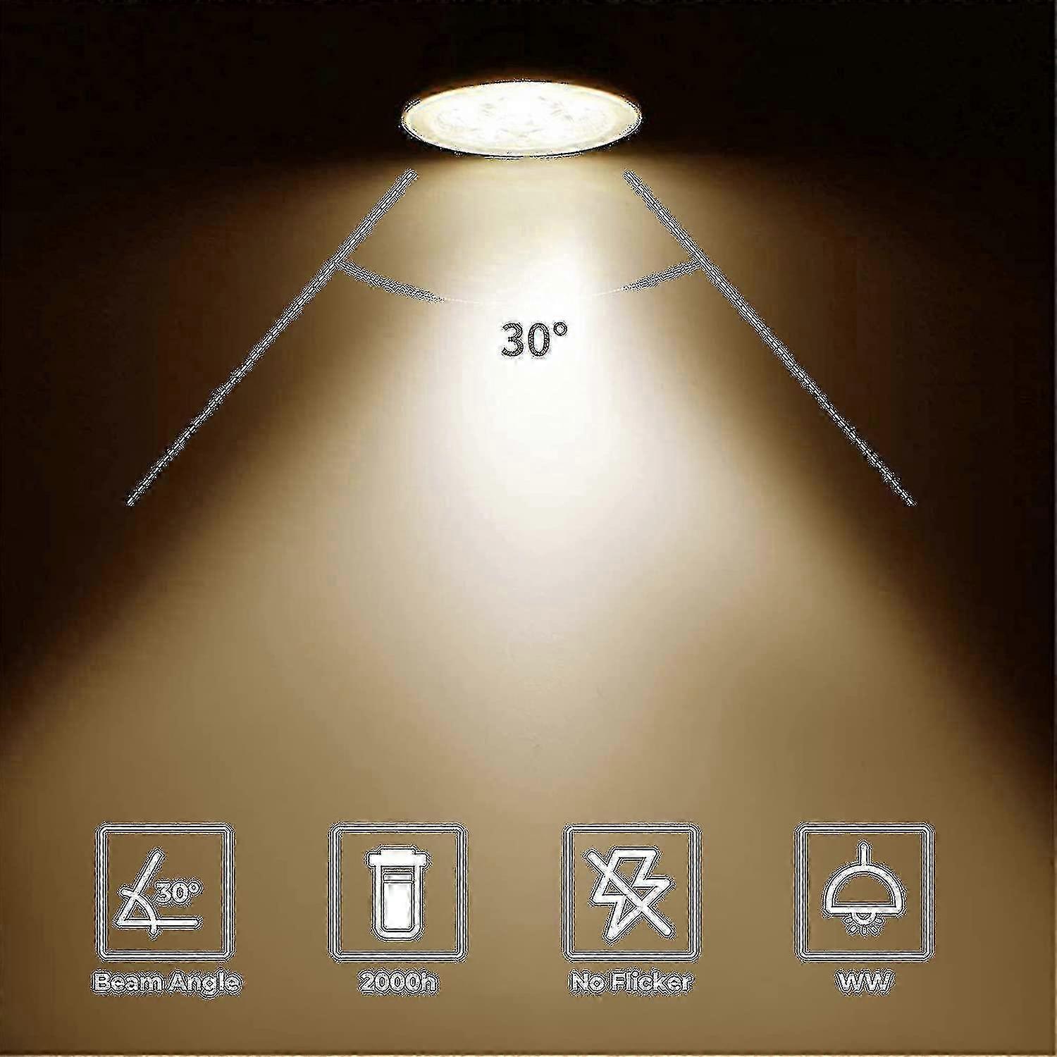 Pack Of 8 Halogen Bulbs Gu5.3 Mr16 35w 12v Dimmable - Warm White 2800k ...
