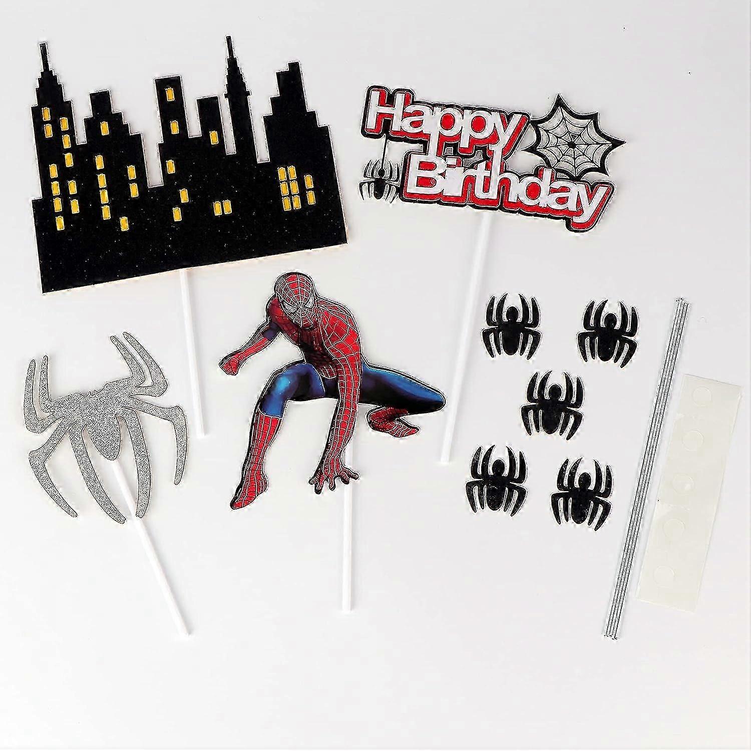 Happy Birthday Cake Topper Spider Man Cake Topper Cartoon Thema Party ...