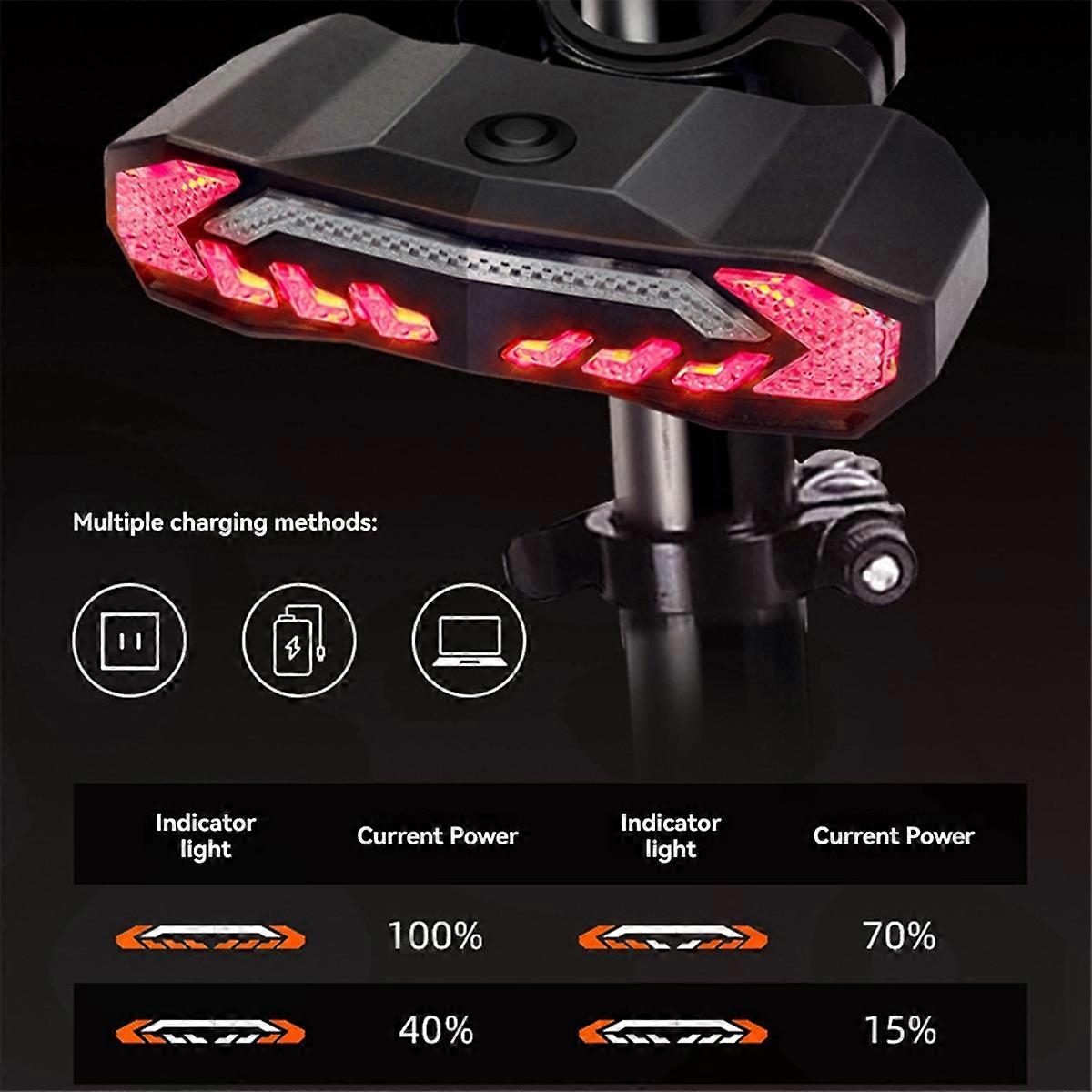 Bicycle Alarm Anti Theft Bike Taillight Alarm LED Waterproof Tail Light ...