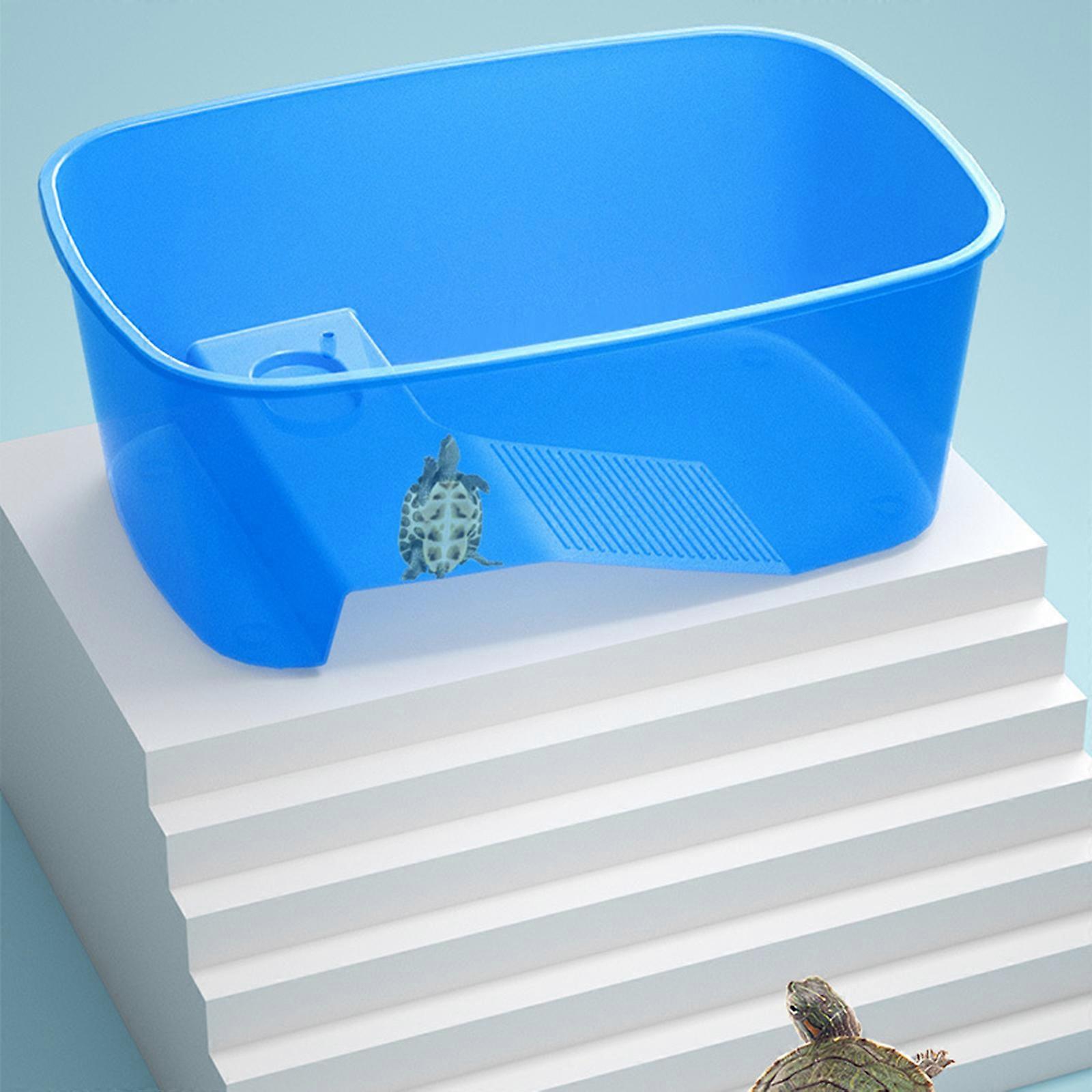 Turtles Habitat Plastic Tanks with Basking Slope Food Dish Swim Area ...