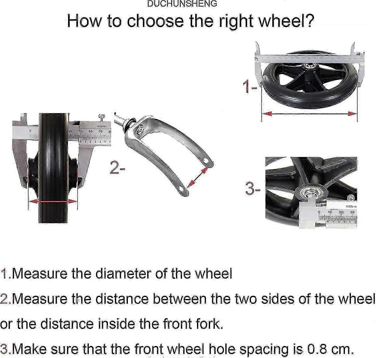 8 Inch Front Caster Wheels for Wheelchairs Rollators 2pcs Non-Slip ...
