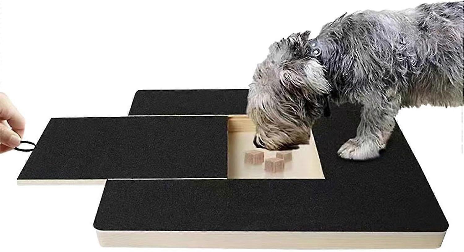 Dog Nail File Board With Treat Box, Wooden Scratching Pad, Pull-Out ...