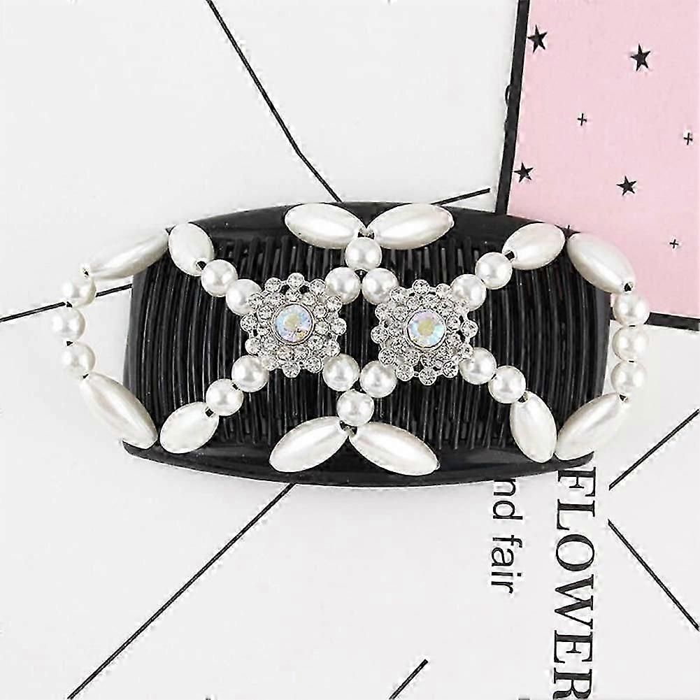 4Pcs Magic Hair Combs, Stretch Beaded Hair Combs Stretchy Double Hair ...