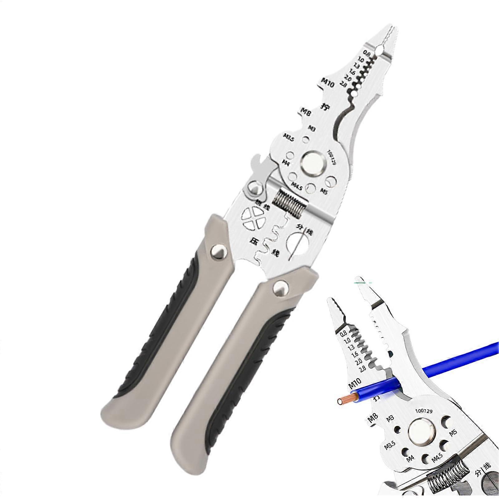 Foldable Crimper and Stripper, Electric Wire Cutter Foldable 18in1 ...