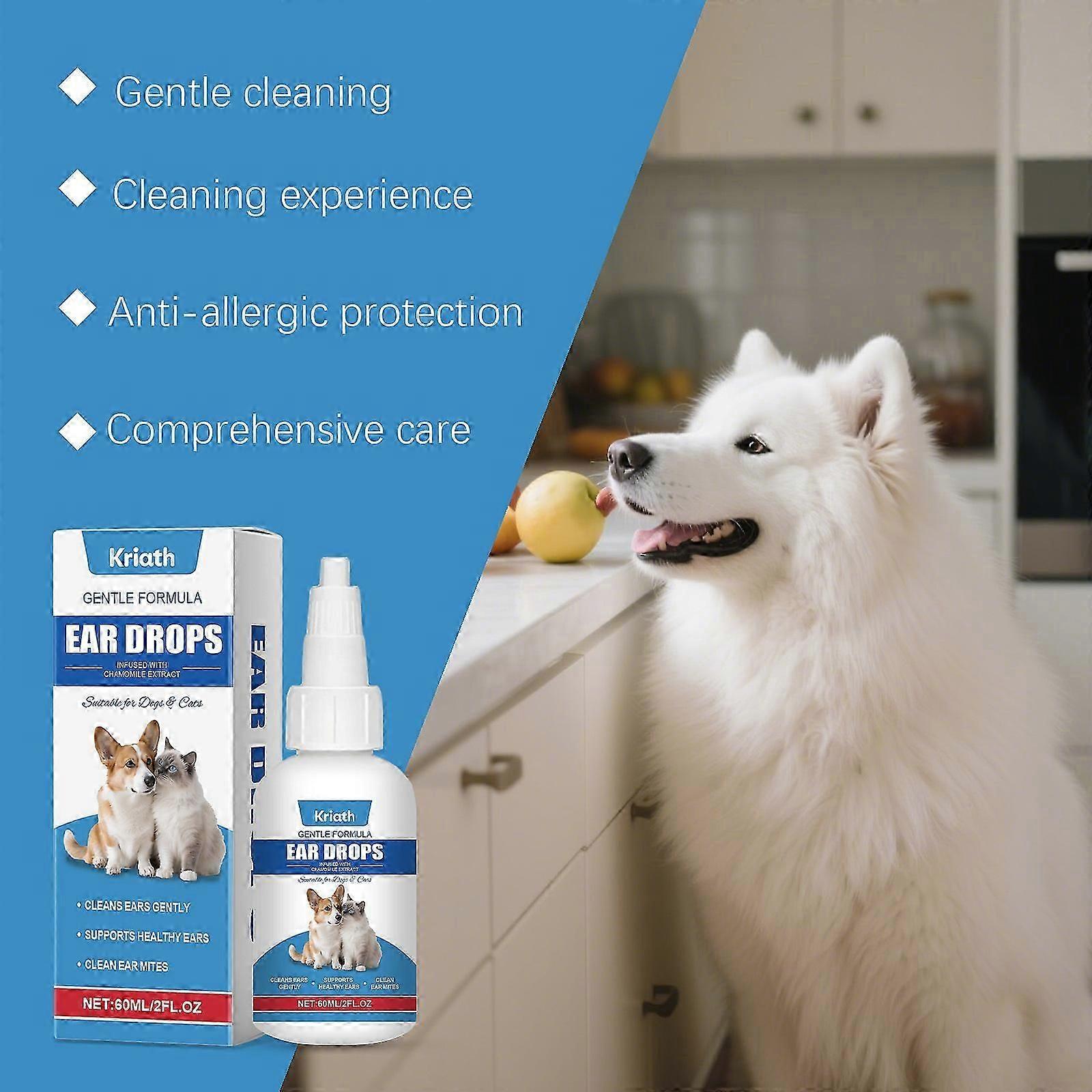 Cat & Dog Ear Infection Treatment Drops, Cat & Dog Ear Cleaner for ...