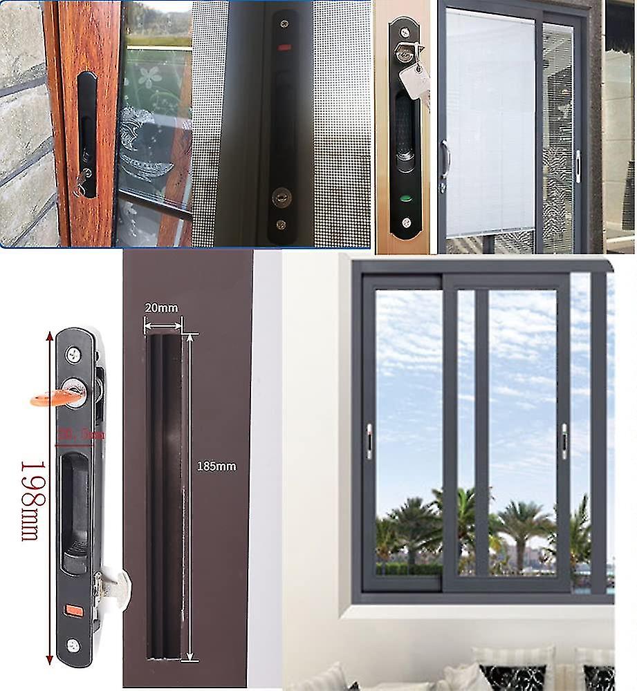 Sliding Door Lock, Set Of 2 Sliding Glass Door Handles, Flush Mount ...