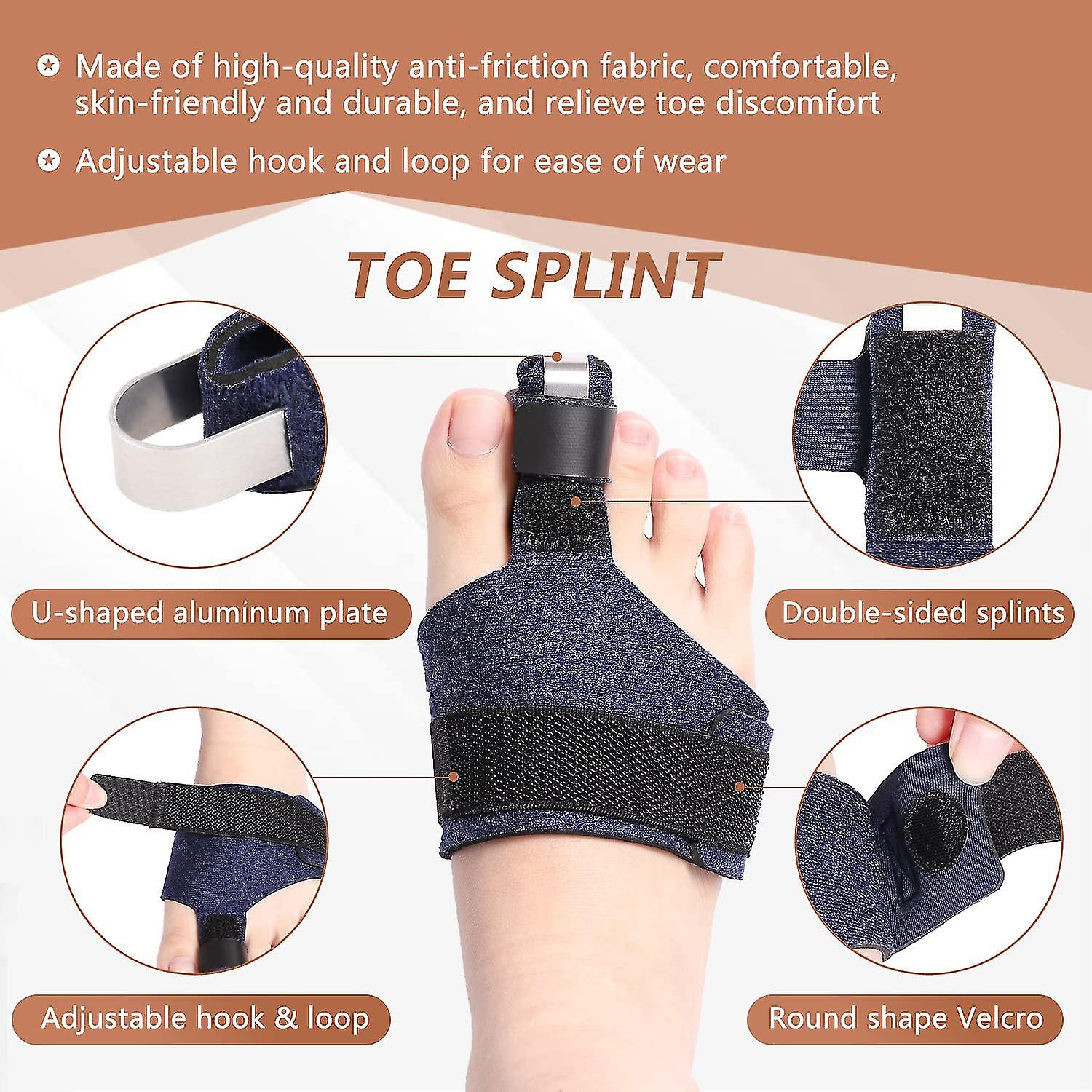 Toe Splint, Toe Straightener Hammer Toe Corrector, Toe Brace Support ...
