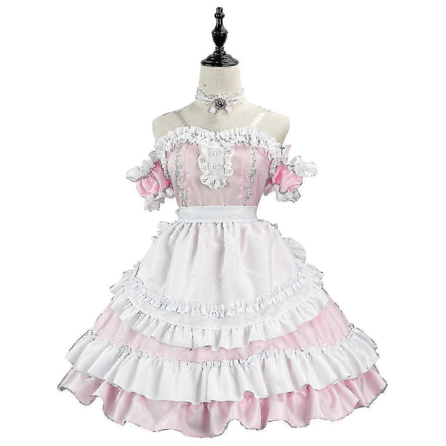 Cute Lolita Dress Anime Costumeswomen Sweet Cosplay Lace Layers Maid ...
