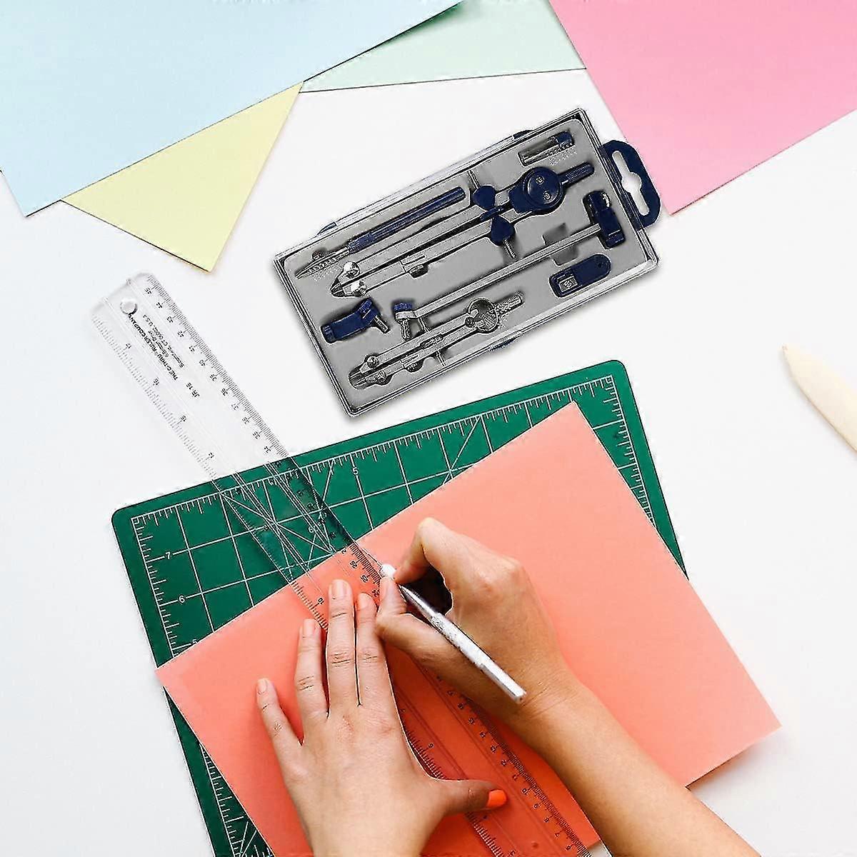 7-piece Geometry Set - School Compass, Math Dividers, Woodworking Tools ...