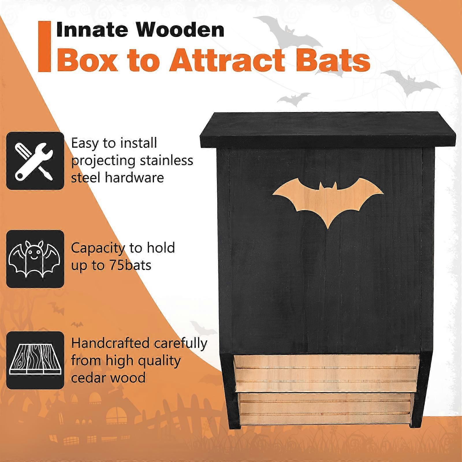 Bat House For Outdoors, Large Wooden Double Chamber Bat Box For Outside ...