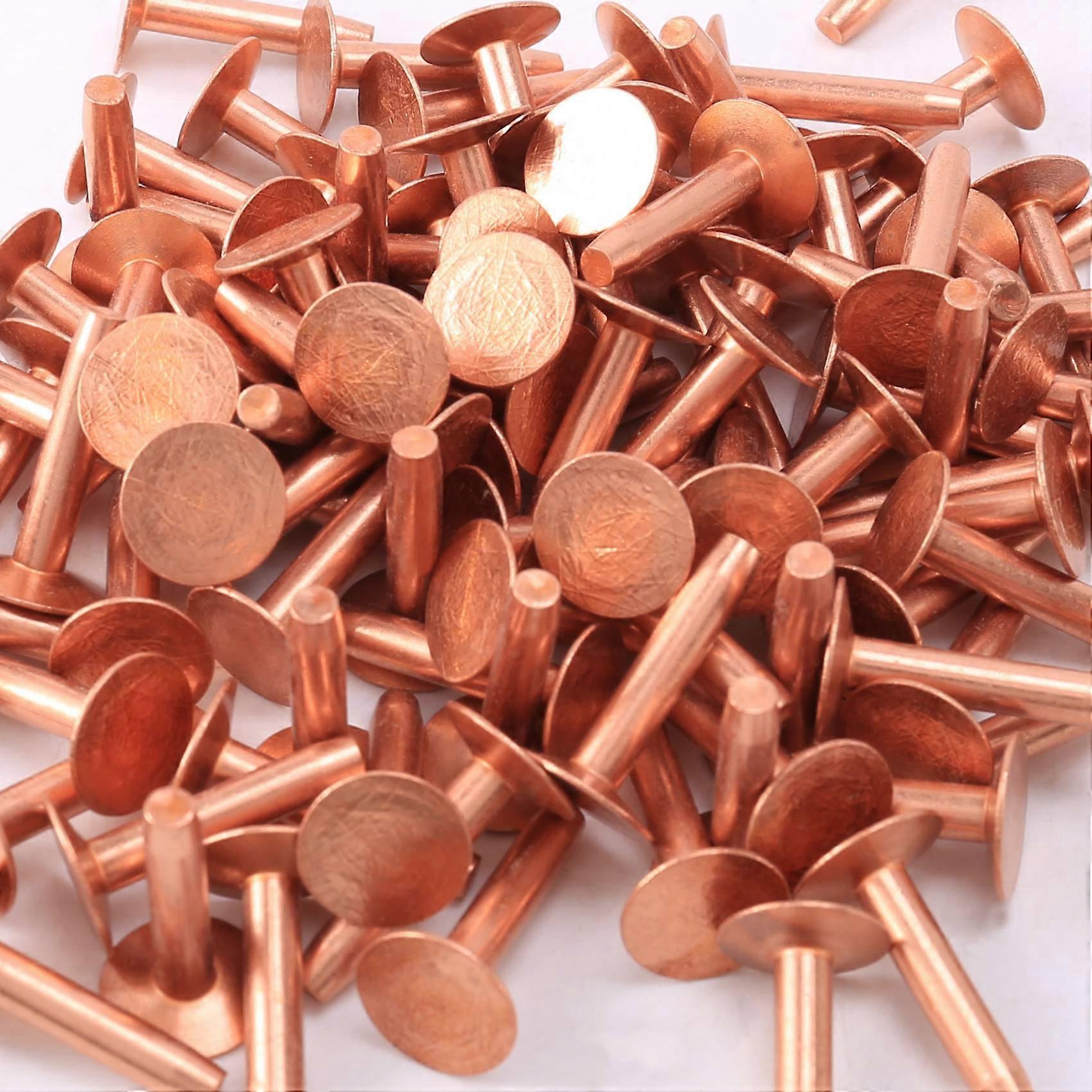 100 Sets Copper Rivets and Burrs Leather Copper Rivet Fastener for ...
