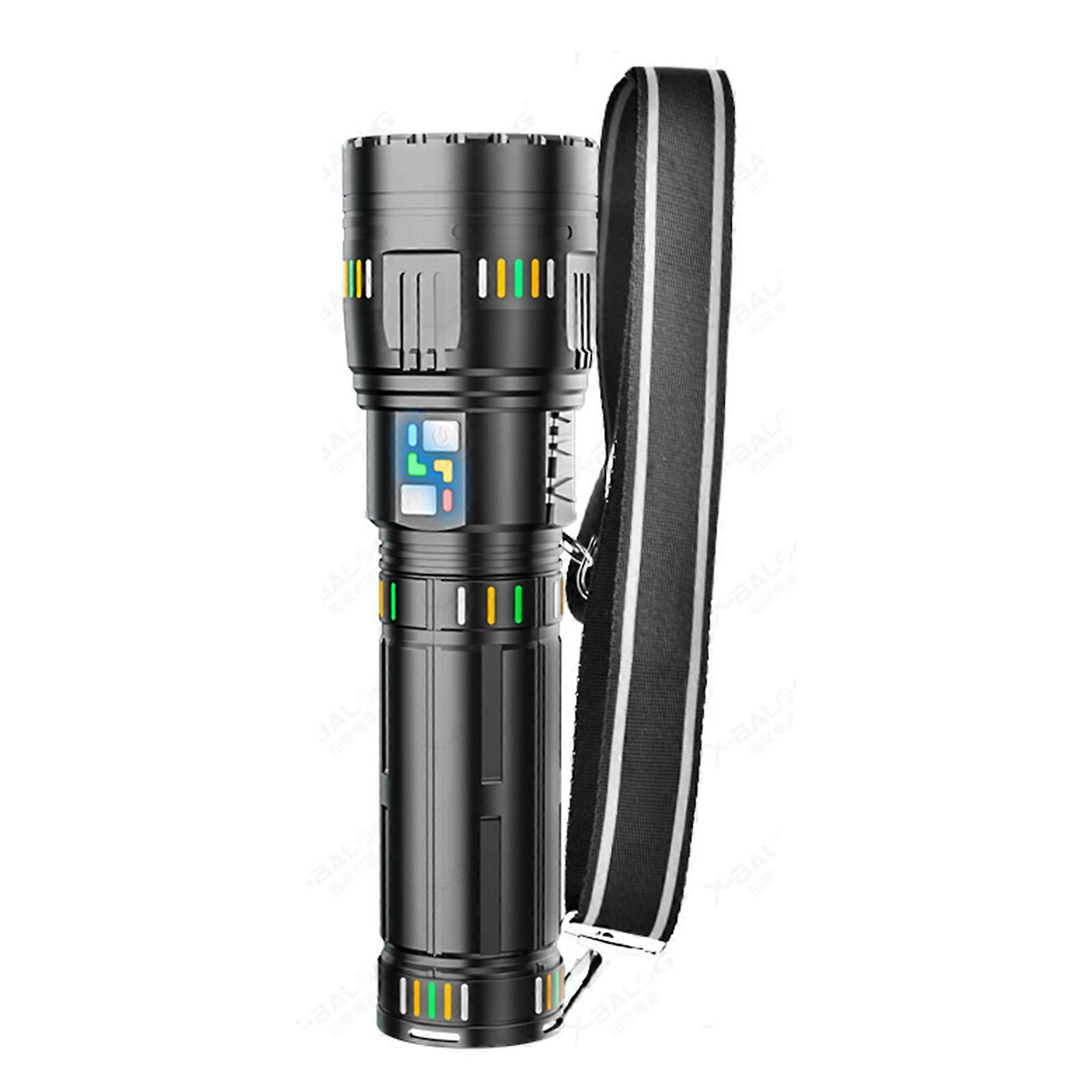 Rechargeable 5000 Lumen LED Tactical Spotlight Flashlight w/ 4 * 5200 ...