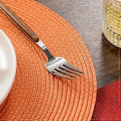 Round Braided Placemats Set of 6 Table Mats for Dining Tables Woven ...