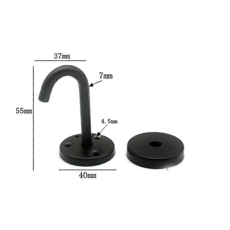 Black Edition 5.5cm Stainless Steel Screw Ceiling Hooks (Pack of 4 ...