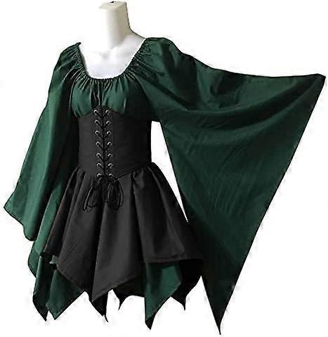 Wraith of East Women s Renaissance Medieval Costume Flare Sleeve Corset ...