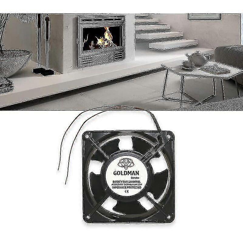 High-temperature Axial Fan For Fireplace - Insertable, Metal Blades, Silent, Universal (120 X ...