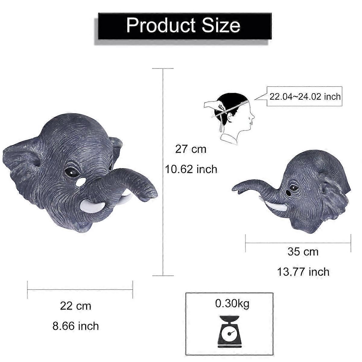 Elephant Animal World Mask Fancy Dress Halloween Cosplay Costume Mask ...