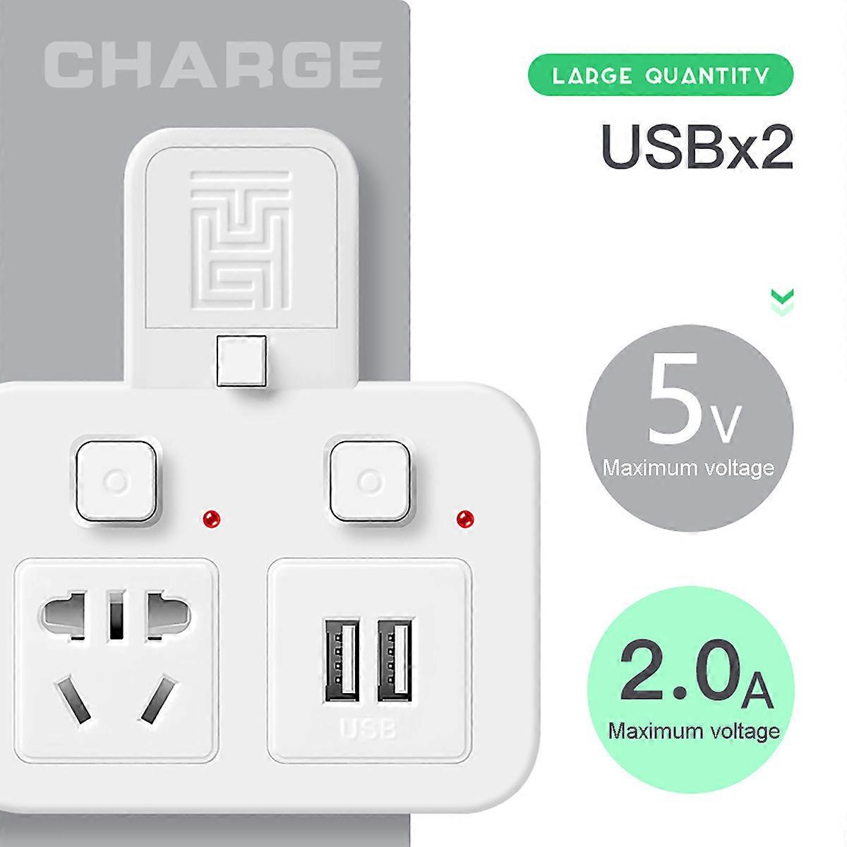 4-way plug extension household multi-function socket USB multi-plug ...