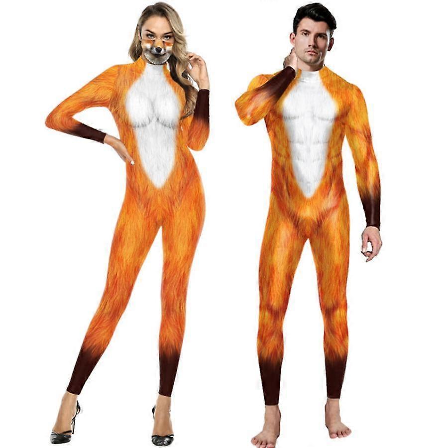Halloween Cosplay Fox Costumes Suit Fashion 3d Animal Leopard Print ...