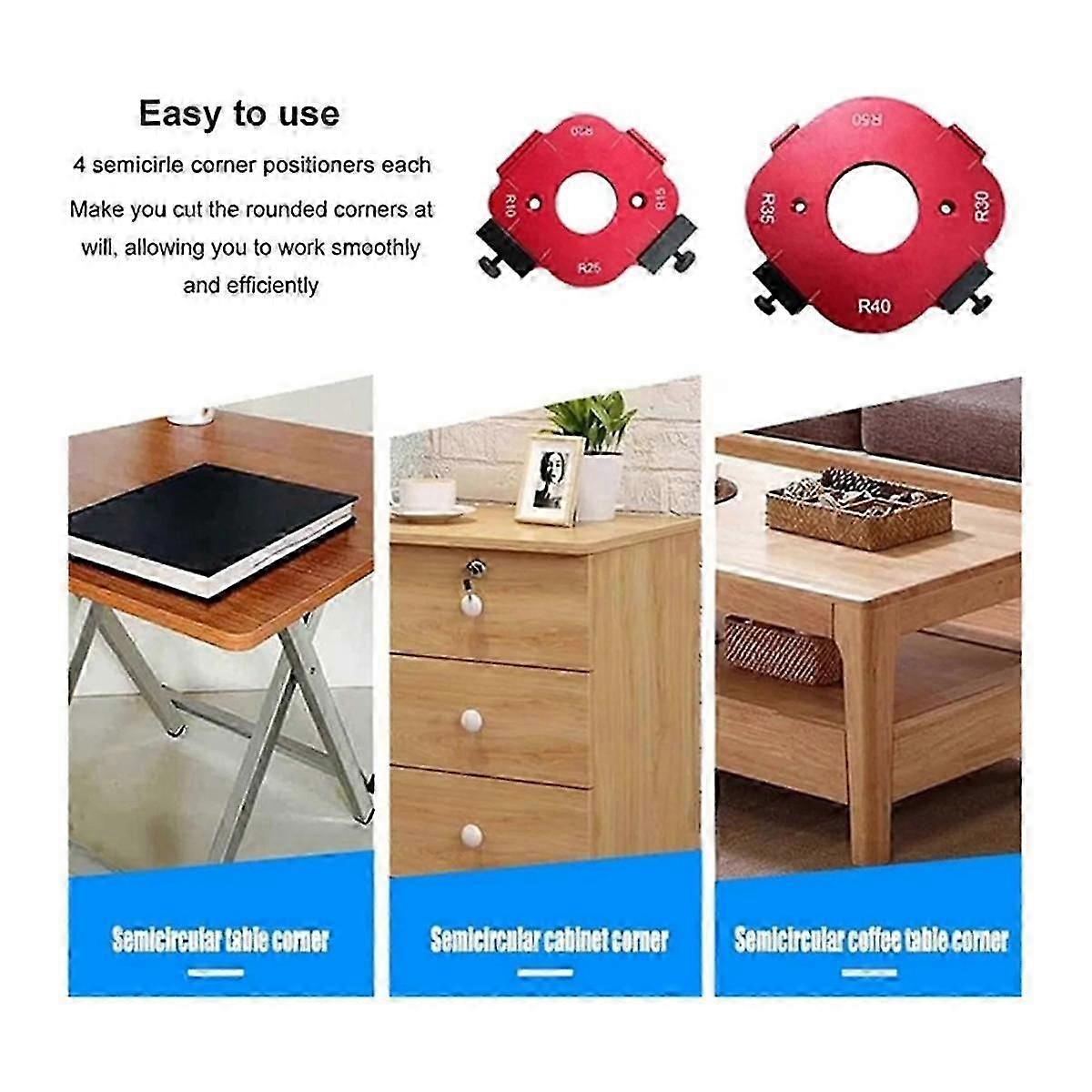 4-in-1 Arc Angle Positioning Template, Router Corner Radius Template ...